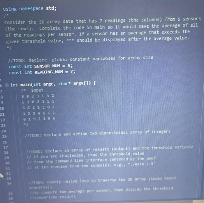 Solved Using Namespace Std Consider The 2d Array Data That 3262