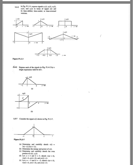 Solved Lathi and Green text - Problems 1.1-2, 1.1-4, 1.2-3, | Chegg.com