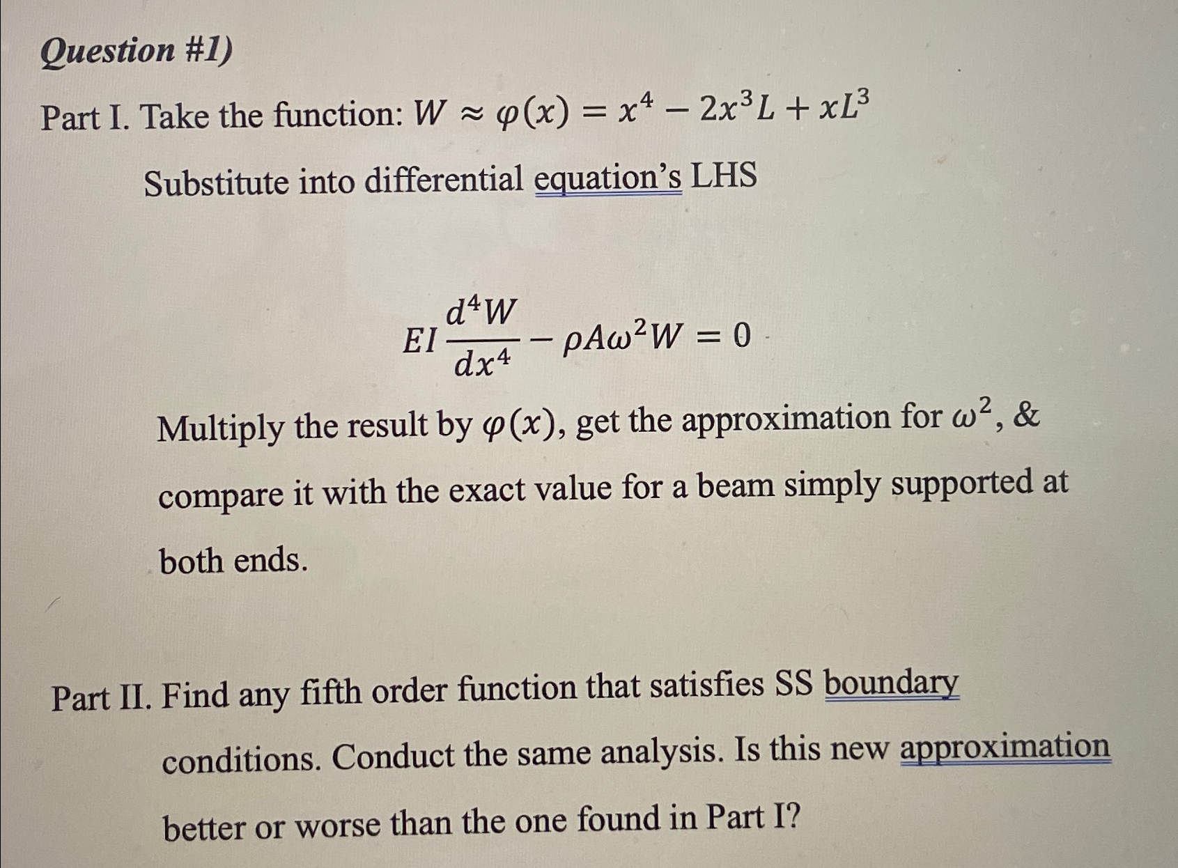 Solved Question #1)Part I. Take the function: | Chegg.com