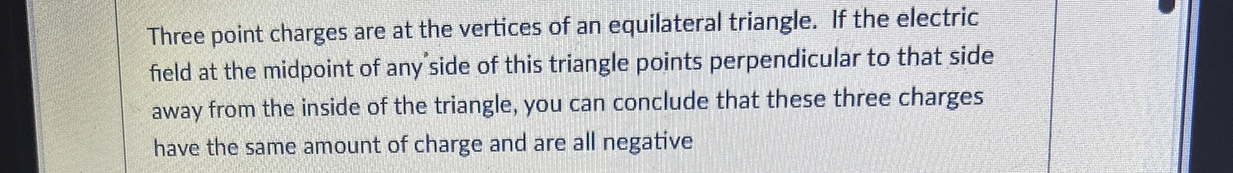 Solved Three point charges are at the vertices of an | Chegg.com
