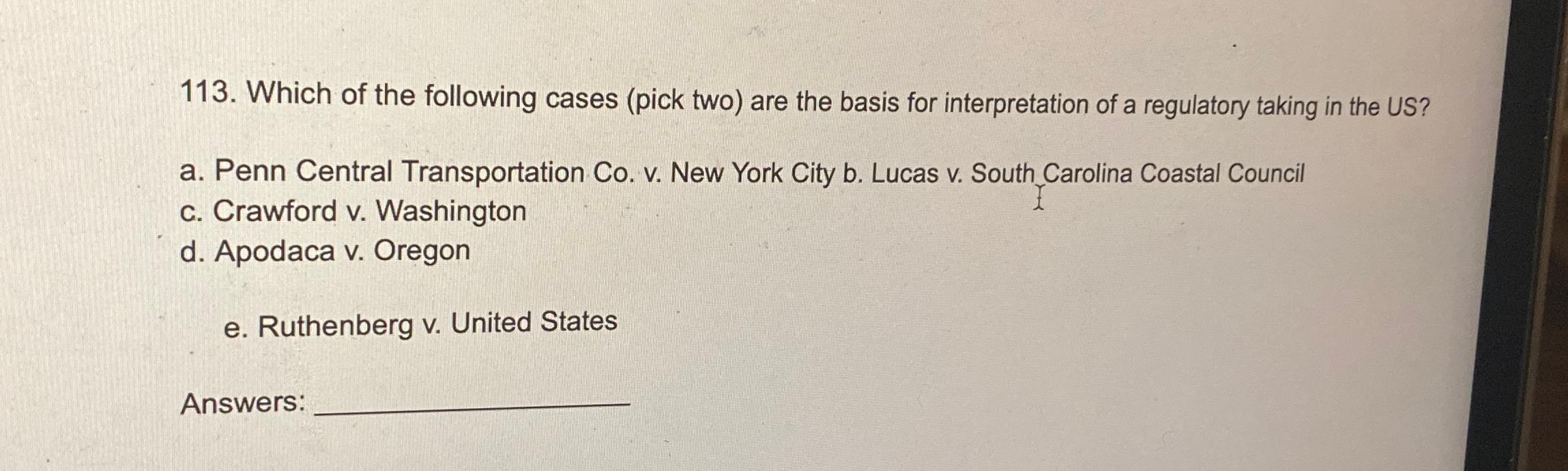 Solved Which of the following cases (pick two) ﻿are the | Chegg.com