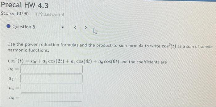 Solved Use the power reduction formulas and the | Chegg.com