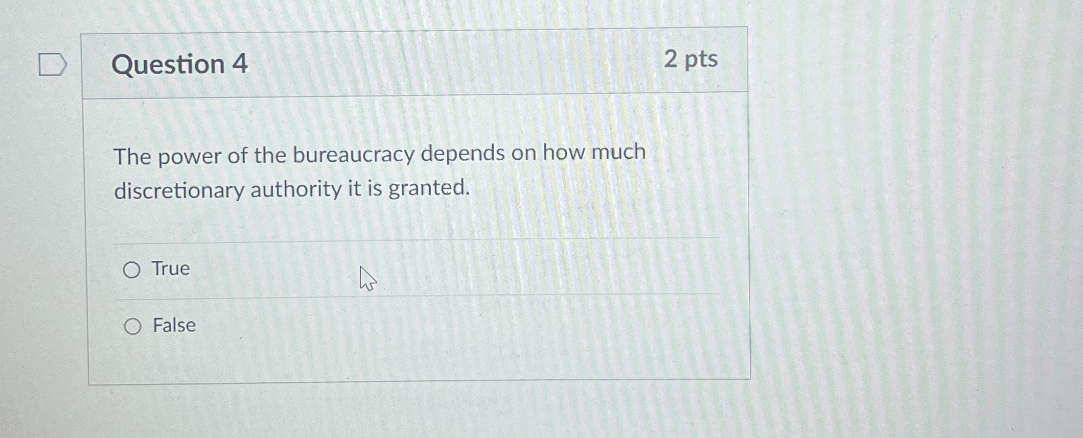 Solved Question 42 ﻿ptsThe power of the bureaucracy depends | Chegg.com