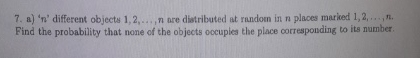 Solved a) ' n ' ﻿different objects 1,2,dots,n ﻿are | Chegg.com