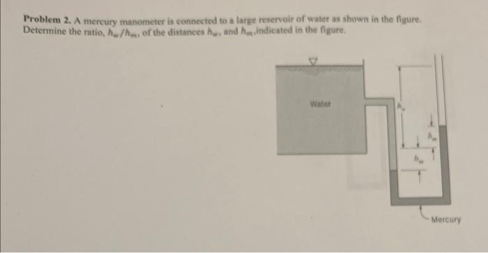 Solved Problem 2. A mercury manometer is connected to a | Chegg.com