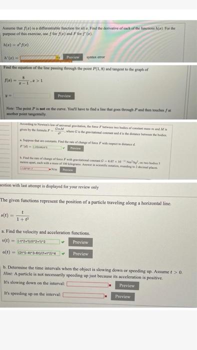 Solved Assume that (a) is a differentiable function for all | Chegg.com