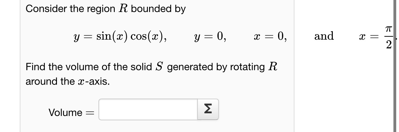 Solved Consider the region R ﻿bounded | Chegg.com