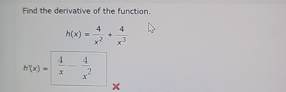 Solved Find the derivative of the | Chegg.com