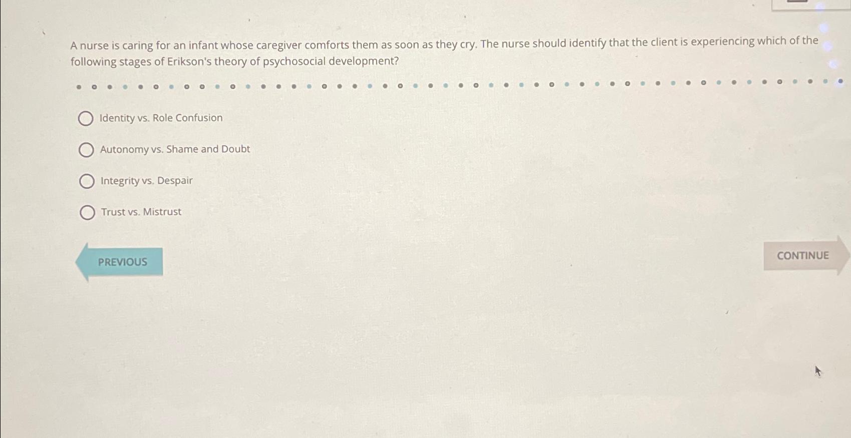 Solved A nurse is caring for an infant whose caregiver | Chegg.com