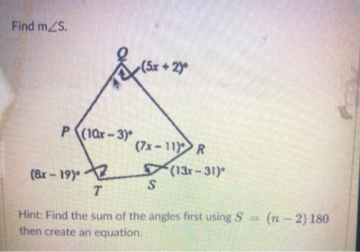 Solved Find ms. (5x + 2) P(10x - 3) (7x - 11) R (13x - 31) | Chegg.com