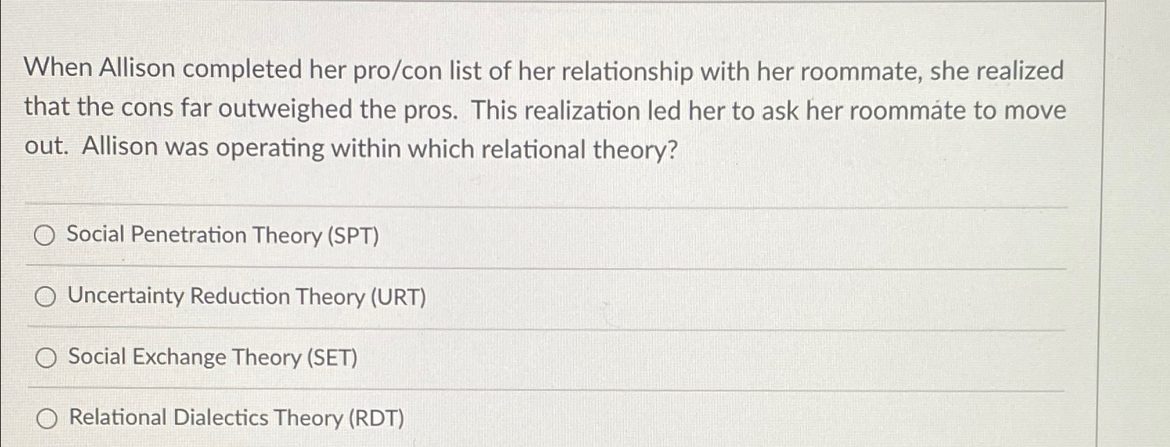 Solved When Allison completed her pro/con list of her | Chegg.com