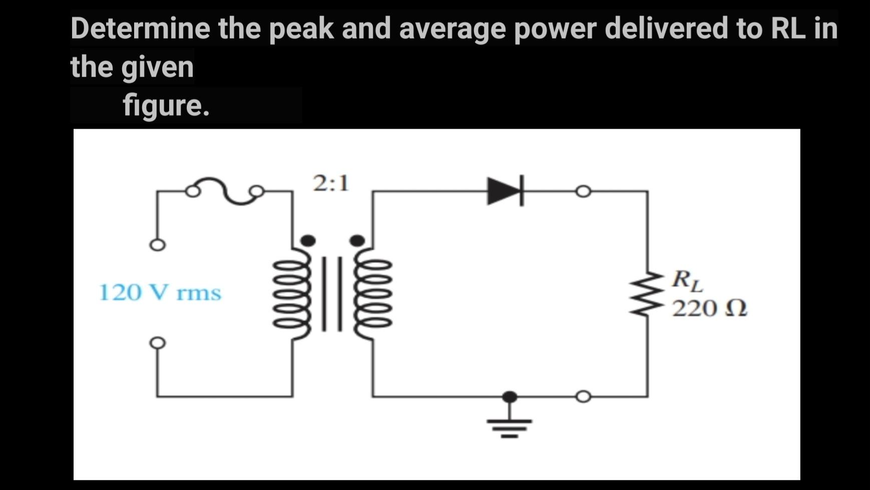 Solved Determine the peak and average power delivered to RL | Chegg.com