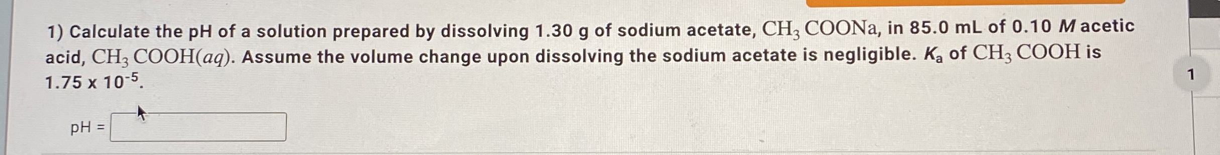 Solved Calculate the pH of a solution prepared by dissolving | Chegg.com