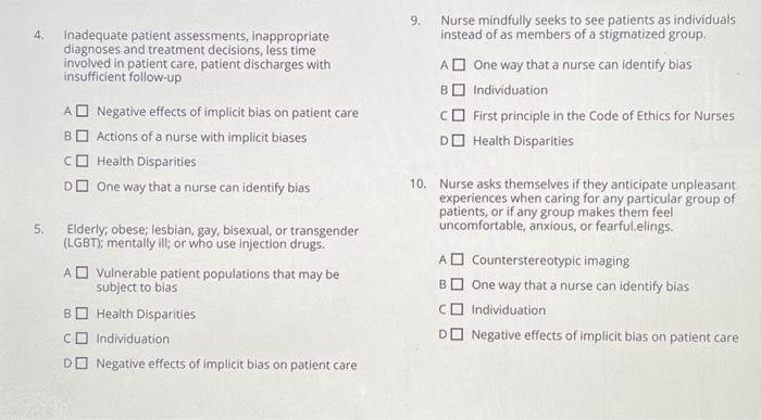 Solved 4. Inadequate patient assessments, inappropriate | Chegg.com