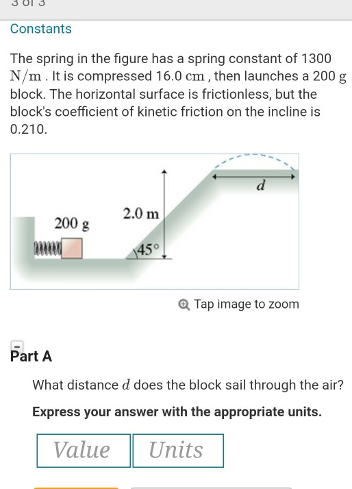 Solved Constants The spring in the figure has a spring | Chegg.com