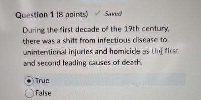 Solved Question 1 (8 ﻿points) ﻿SavedDuring the first decade | Chegg.com
