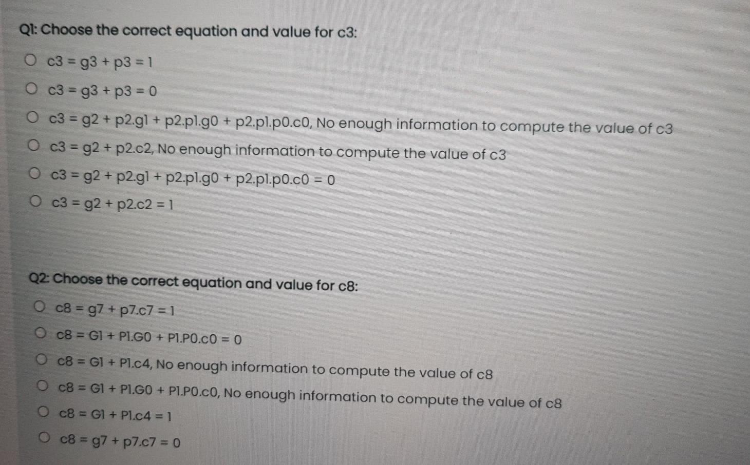 Solved The figure below shows an 8-bit Carry-Lookahead adder | Chegg.com