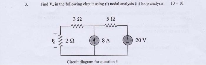 Solved Find V0 in the following circuit using (i) nodal | Chegg.com
