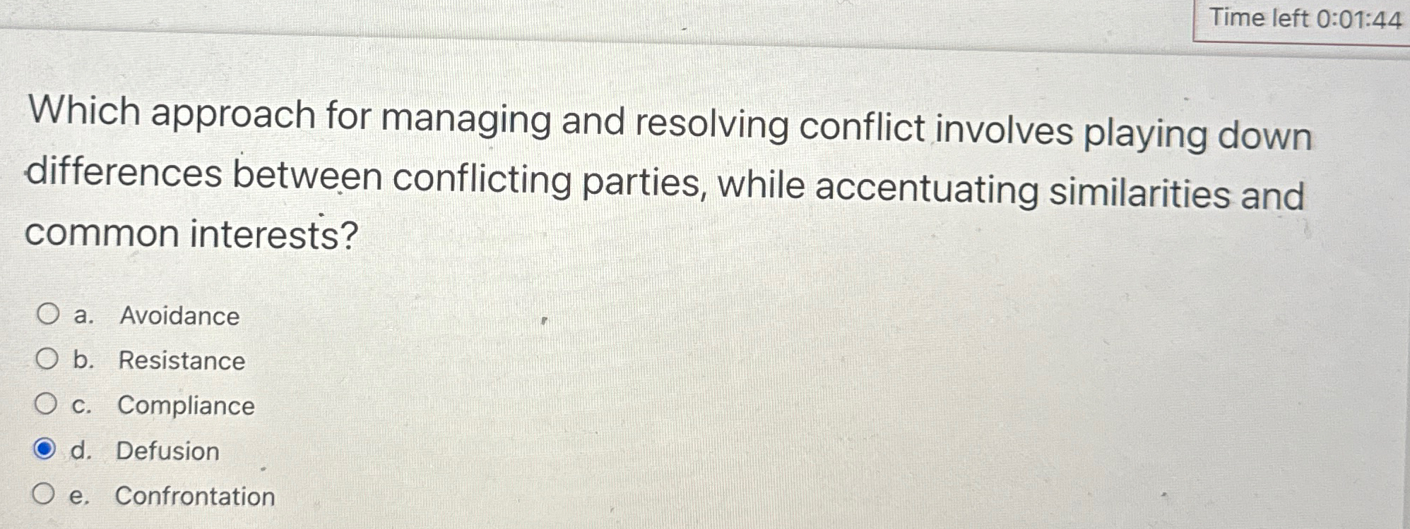 Solved Time left 0:01:44Which approach for managing and | Chegg.com