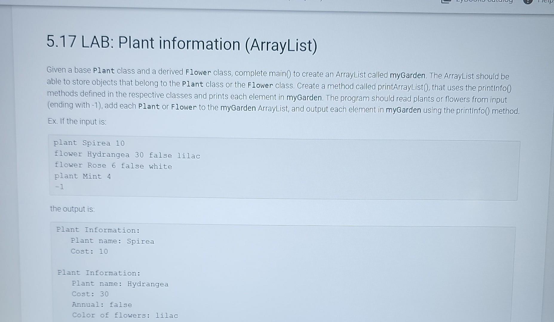 Solved Given a base Plant class and a derived Flower class, | Chegg.com