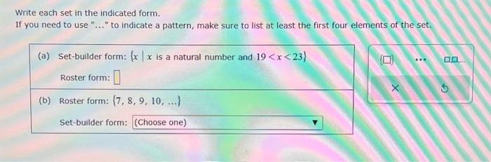 Solved Write each set in the indicated form. If you need to | Chegg.com