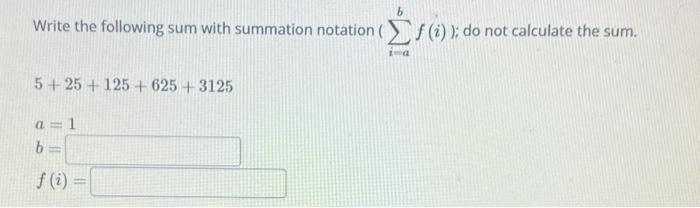 Solved Write the following sum with summation notation | Chegg.com