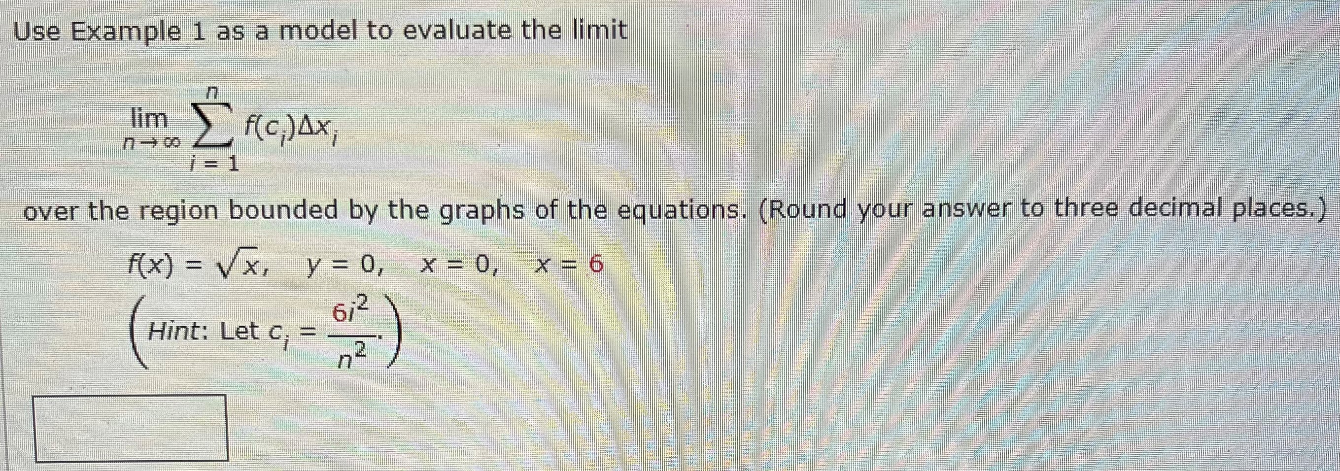 Solved Use Example 1 ﻿as a model to evaluate the | Chegg.com