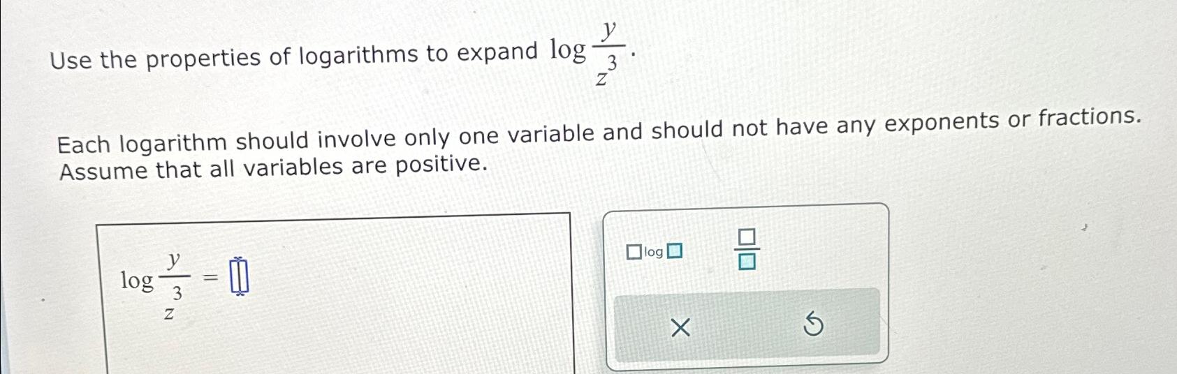 Solved Use the properties of logarithms to expand | Chegg.com