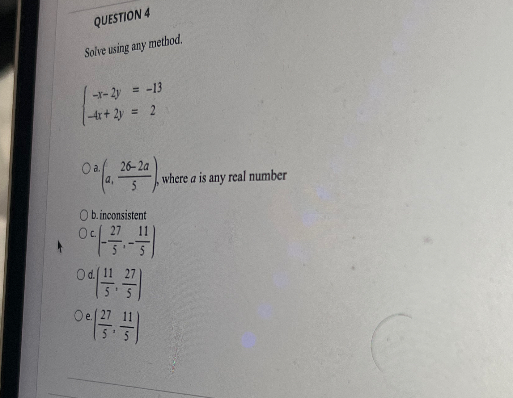 Solved QUESTION 4Solve using any | Chegg.com