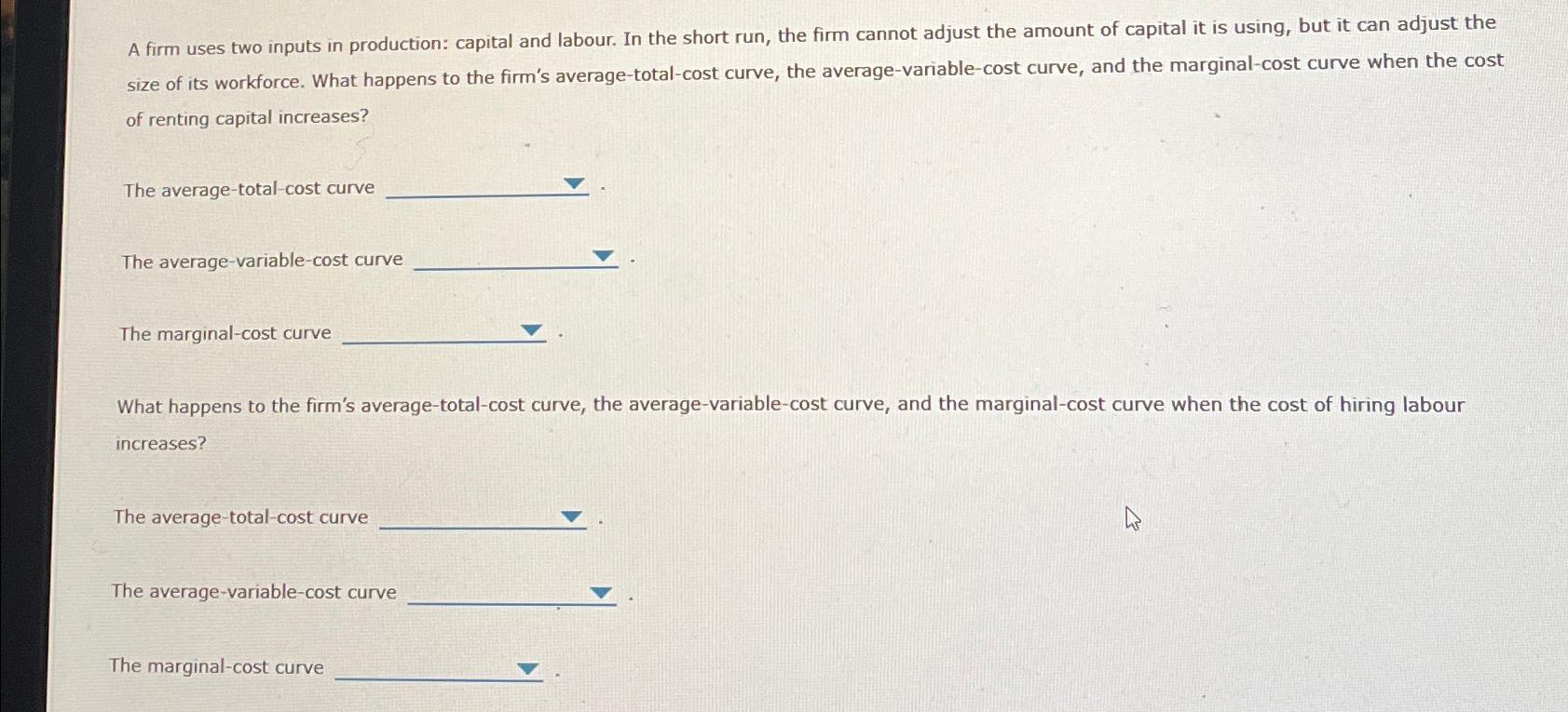 Solved A firm uses two inputs in production: capital and | Chegg.com