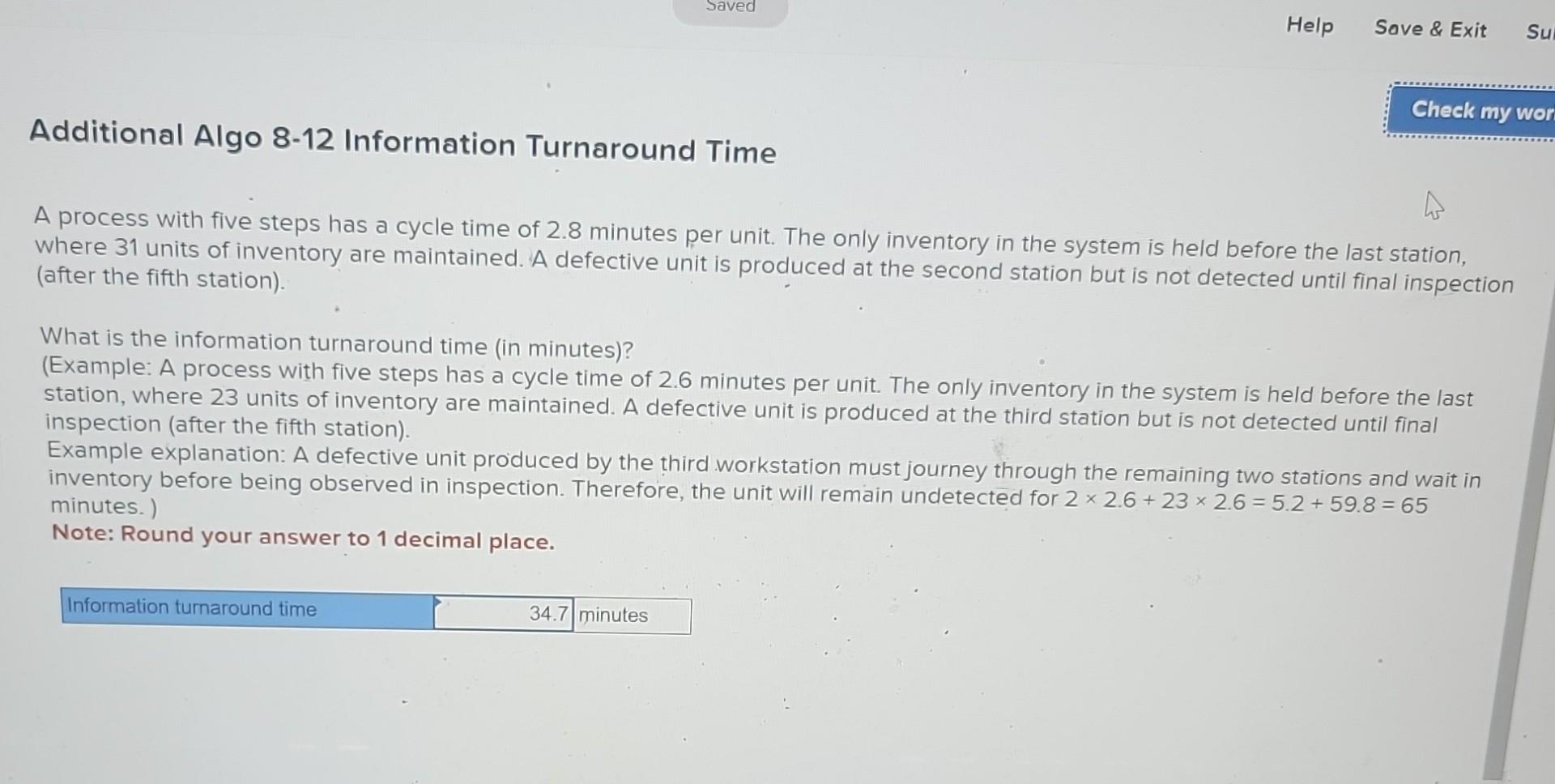 Solved Additional Algo 8-12 Information Turnaround Time A | Chegg.com