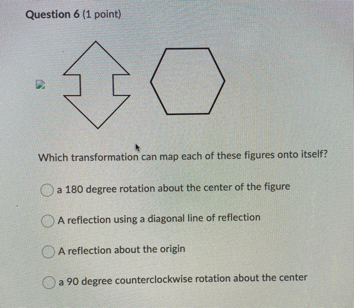 Solved Question 6 (1 point) Which transformation can map | Chegg.com