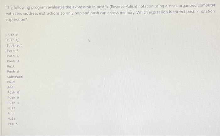 The Following Program Evaluates The Expression In