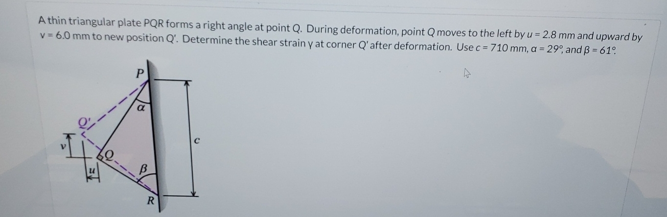 Solved Calculate the angles α' ﻿and βA thin triangular plate | Chegg.com