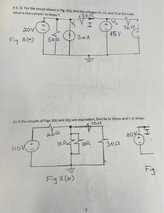Solved H 3. (i) For the circuit shown in Fig. 3(a), find the | Chegg.com