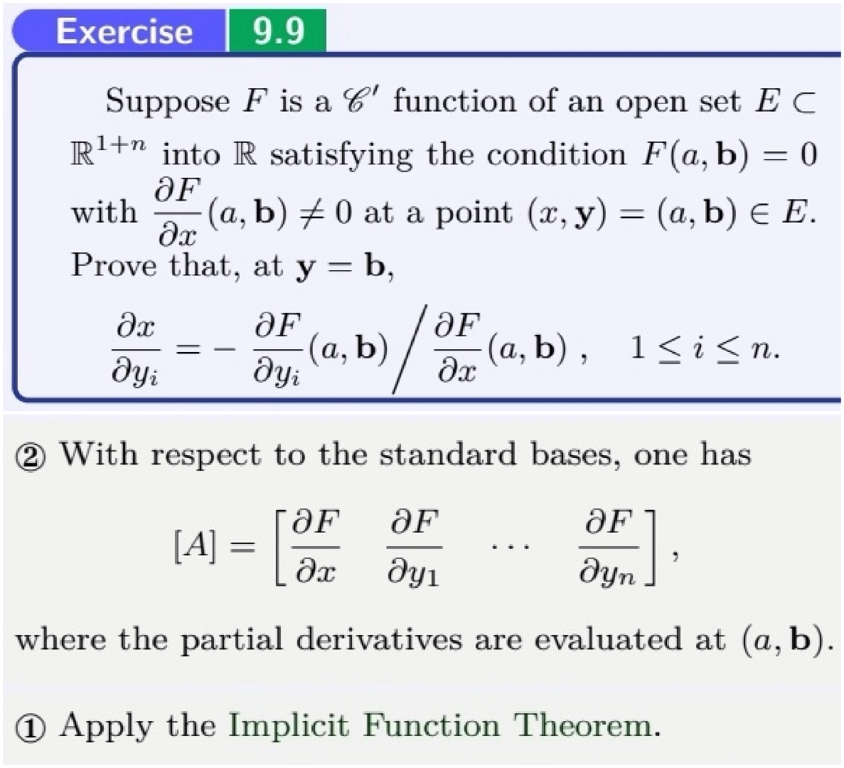 Solved \table[[Exercise,9.9]]Suppose F ﻿is a C' ﻿function of | Chegg.com