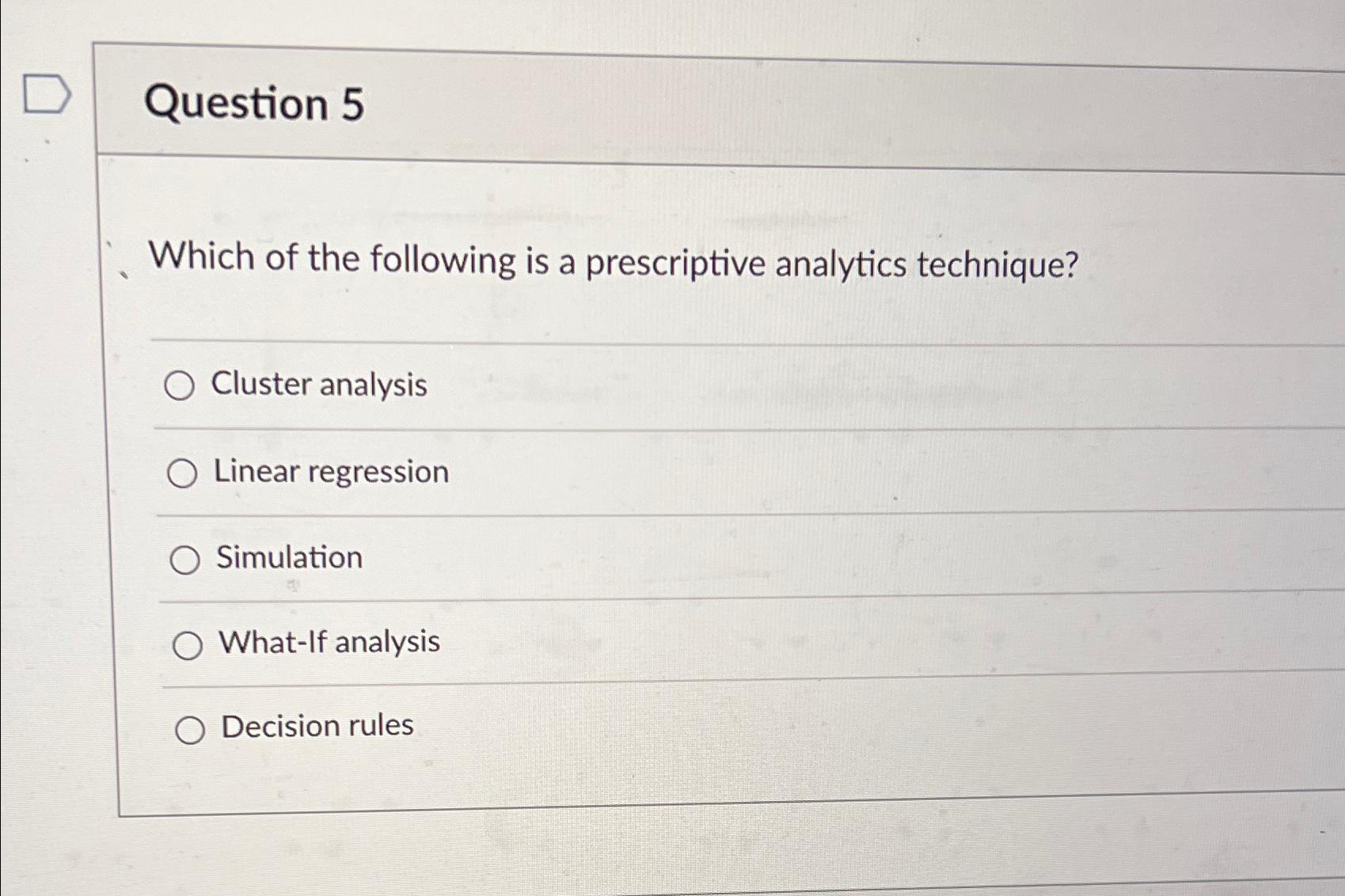 Solved Question 5Which of the following is a prescriptive | Chegg.com
