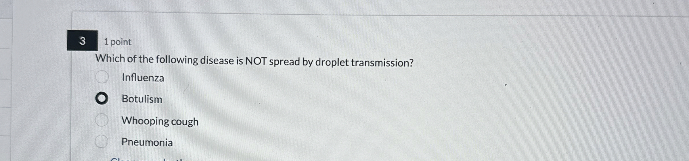 Solved 3,1 ﻿pointWhich of the following disease is NOT | Chegg.com