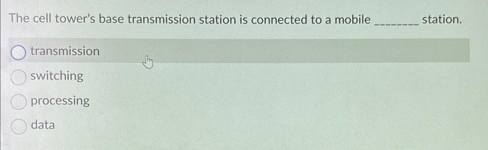 Solved The cell tower's base transmission station is | Chegg.com