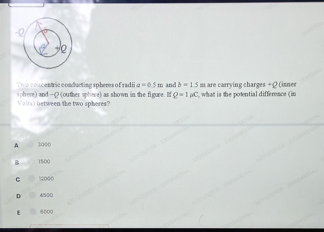 Solved Two concentric conducting spheres of radii a=0.5 m | Chegg.com