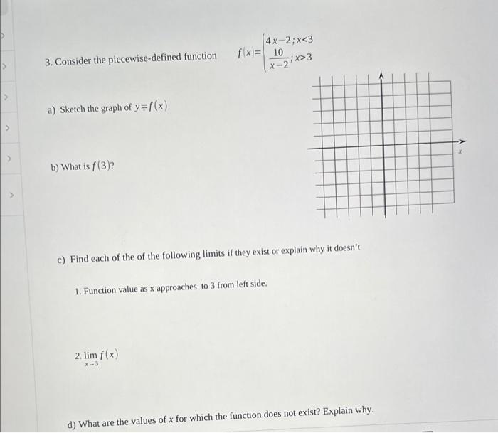 Solved 3. Consider the piecewise-defined function | Chegg.com