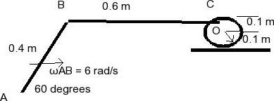 Solved If crank AB is rotating with an angular velocity | Chegg.com