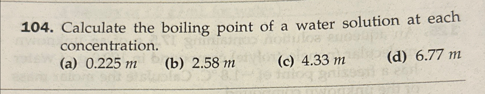 Solved Calculate the boiling point of a water solution at | Chegg.com