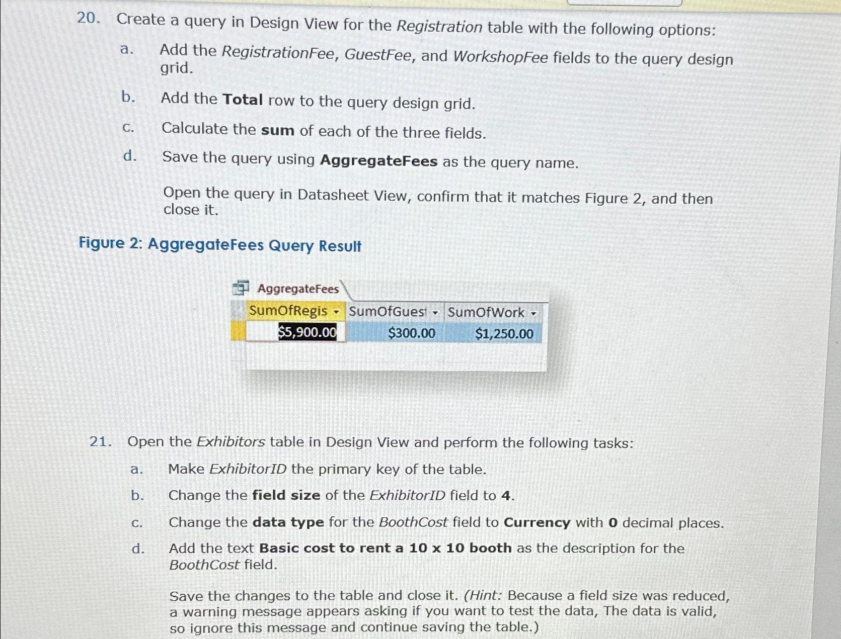Solved Create a query in Design View for the Registration | Chegg.com