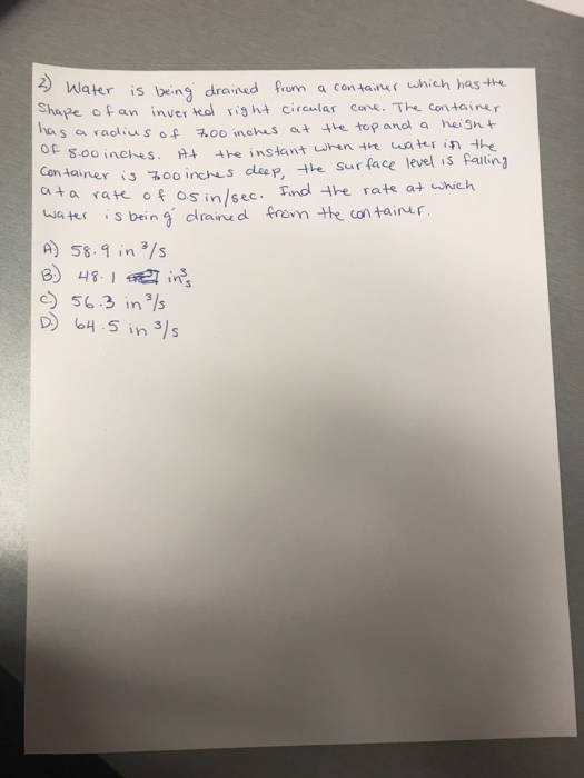 Solved 4 Water is being drained from a container which has | Chegg.com