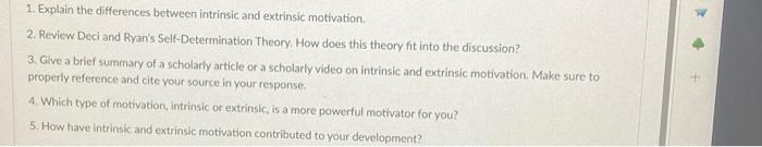Solved 1. Explain the differences between intrinsic and | Chegg.com