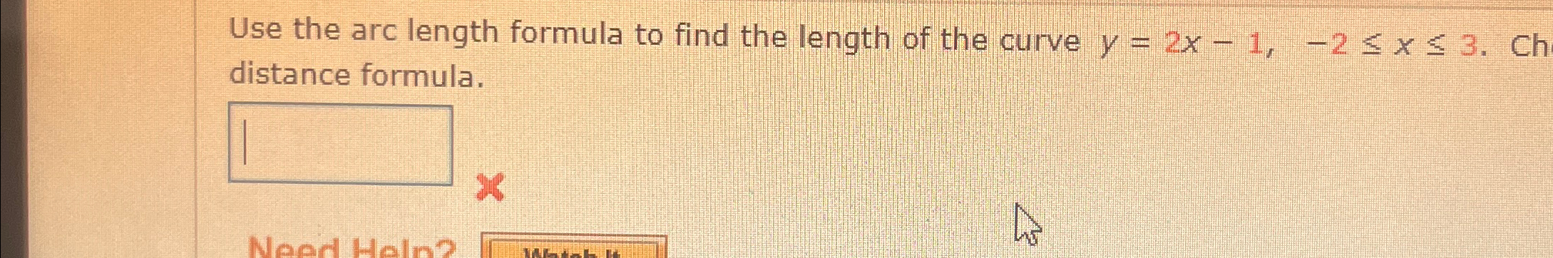 Solved Use the arc length formula to find the length of the | Chegg.com