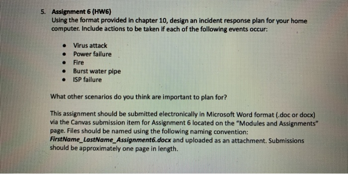 Solved 5 Assignment 6 Hw6 Using The Format Provided In