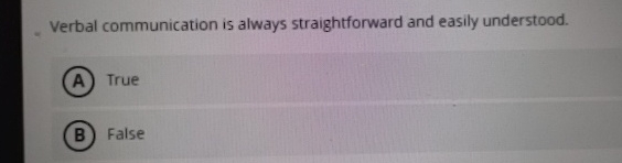 Verbal communication is always straightforward and | Chegg.com