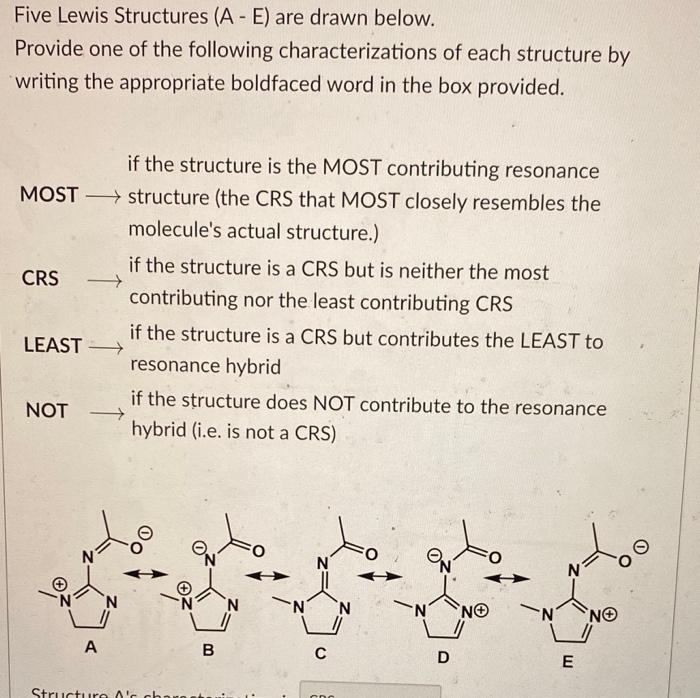 Five Lewis Structures (A−E) are drawn below. Provide | Chegg.com